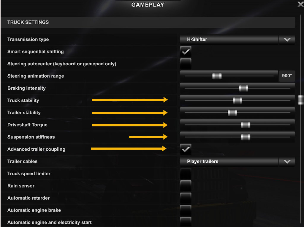 ATS Gameplay Preferences