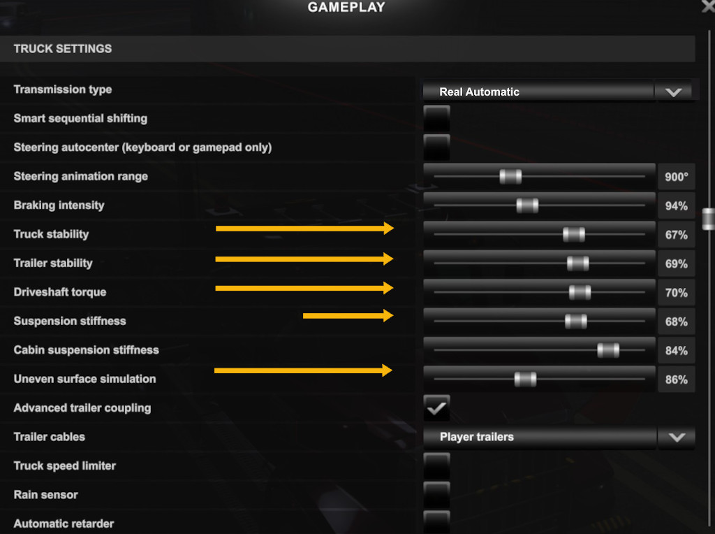 ATS Gameplay Preferences